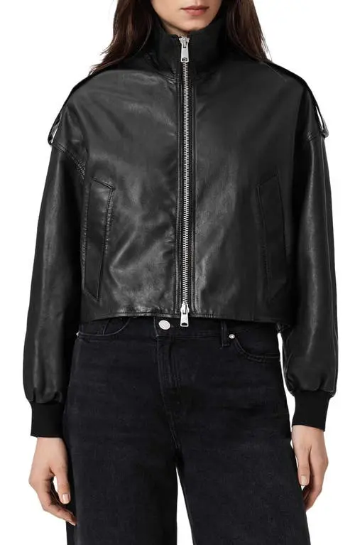 ALLSAINTS Lowden Leather Bomber Jacket