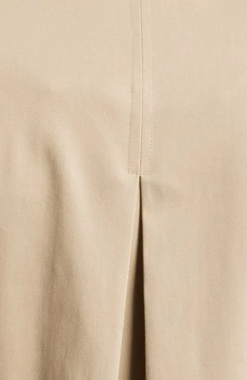 Anne Klein Short Double Breasted Cotton Blend Trench Coat - Ak Khaki