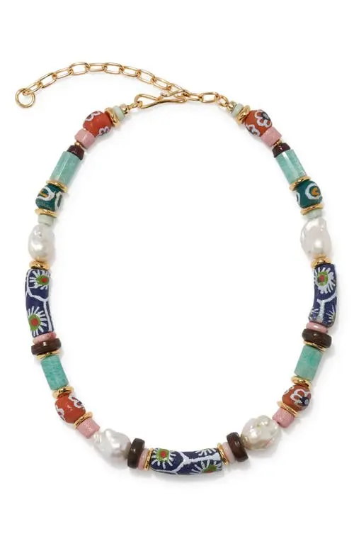LIZZIE FORTUNATO Souvenir Beaded Necklace - Blue Multi