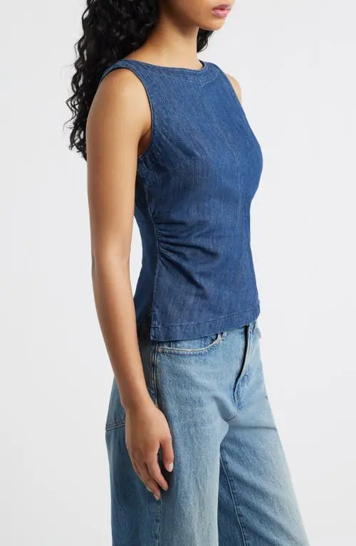 Madewell Ruched Denim Shell Top