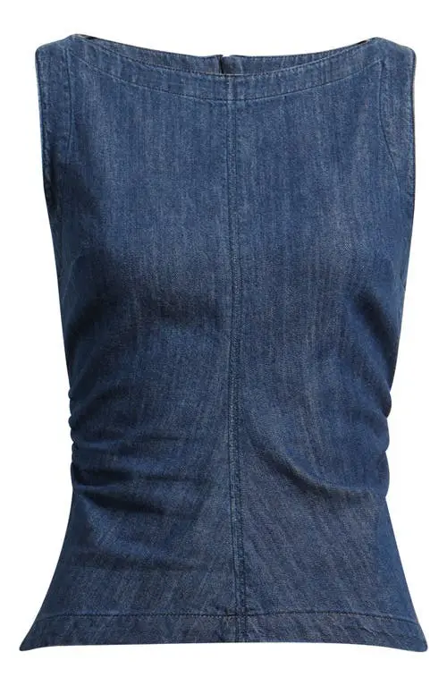 Madewell Ruched Denim Shell Top
