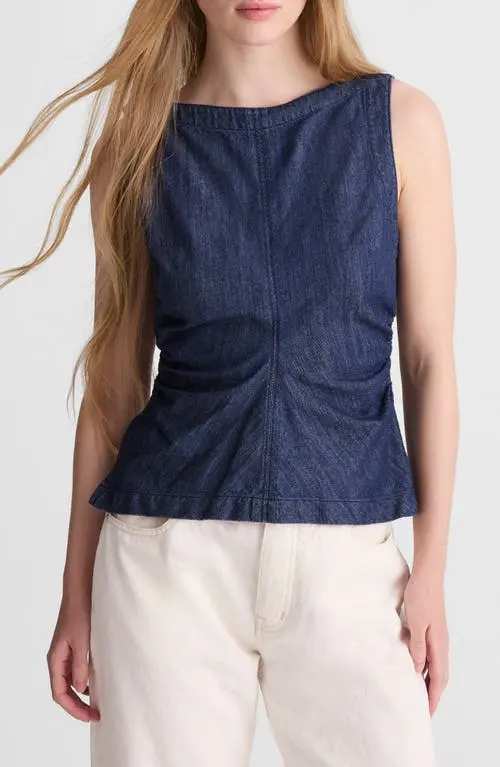 Madewell Ruched Denim Shell Top - Light Rinse