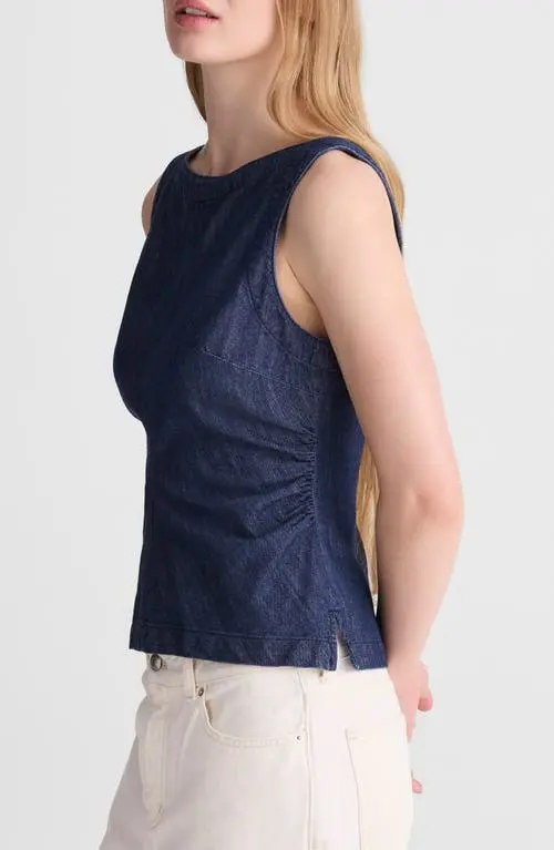 Madewell Ruched Denim Shell Top - Light Rinse
