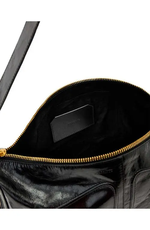 ALLSAINTS Jean Ray Leather Shoulder Bag - Black