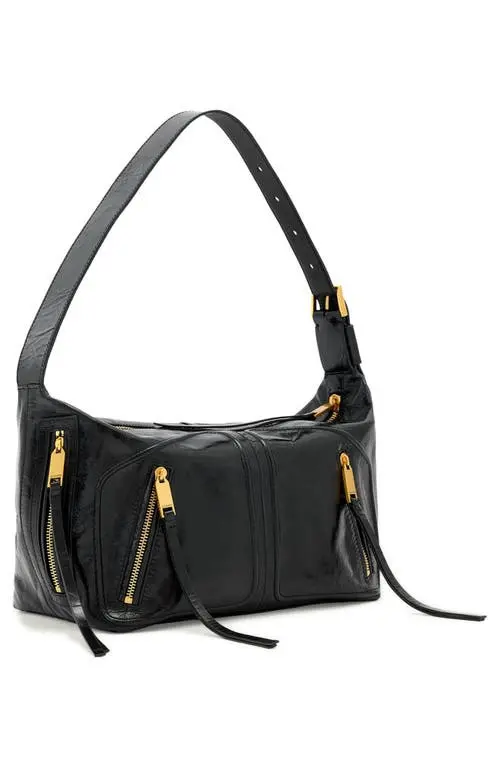 ALLSAINTS Jean Ray Leather Shoulder Bag - Black