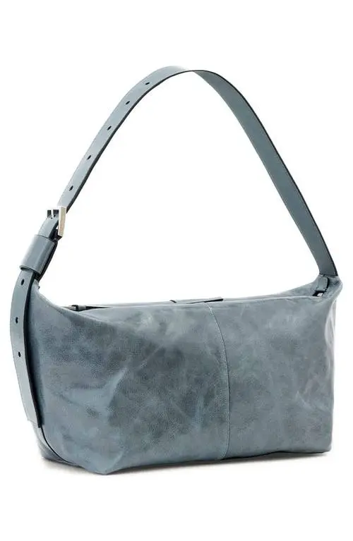 ALLSAINTS Jean Ray Leather Shoulder Bag - Cement Blue