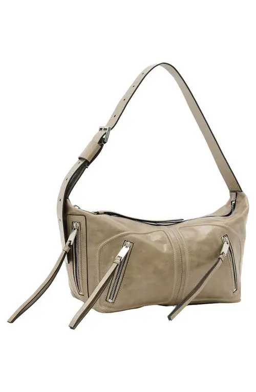 ALLSAINTS Jean Ray Leather Shoulder Bag - Pebble Grey