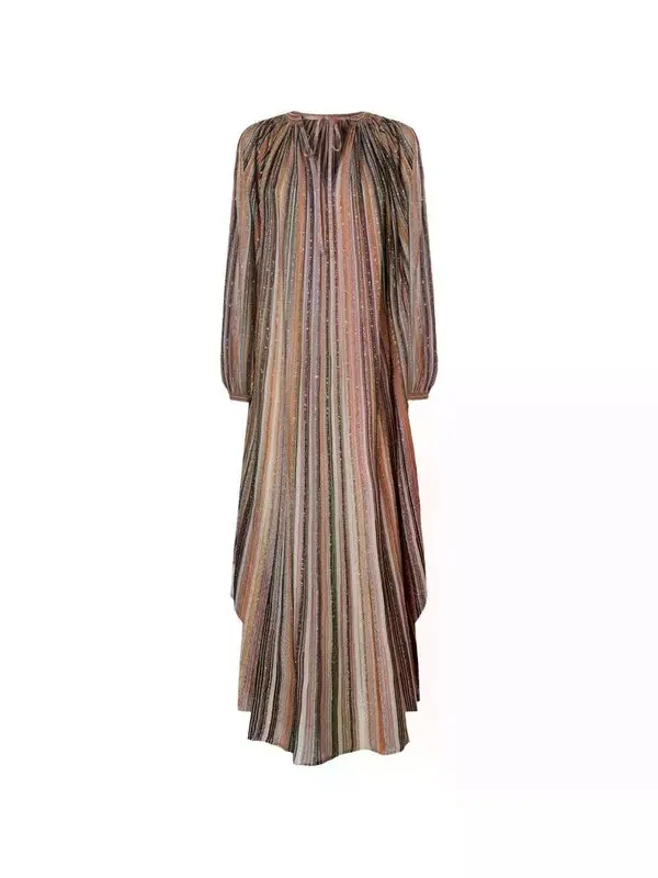 Missoni Striped Embellished Dress - Brown