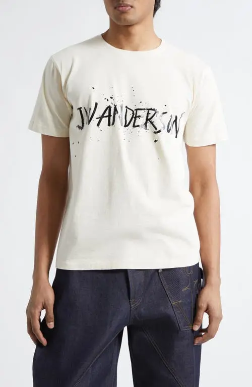 JW Anderson Circular Logo Graphic T-shirt - Ecru