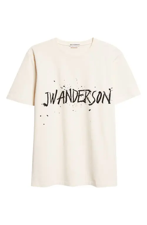 JW Anderson Circular Logo Graphic T-shirt - Ecru