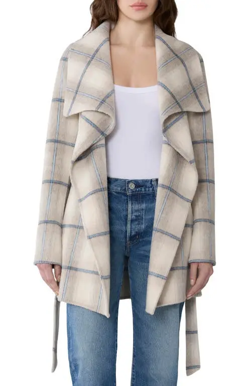 Soia & Kyo Plaid Wool-blend Wrap Coat
