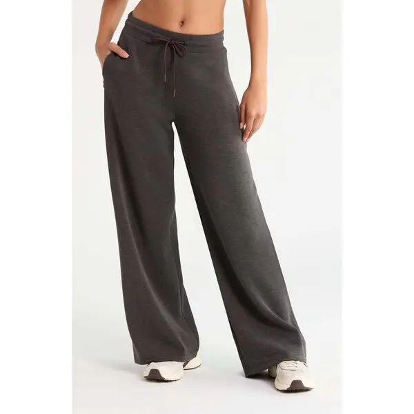 Zella Soft Luxe Wide Leg Pants - Brown Mole Heather
