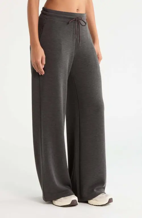 Zella Soft Luxe Wide Leg Pants - Brown Mole Heather