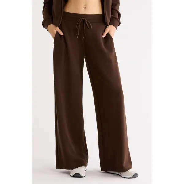 Zella Soft Luxe Wide Leg Pants - Brown Mole'