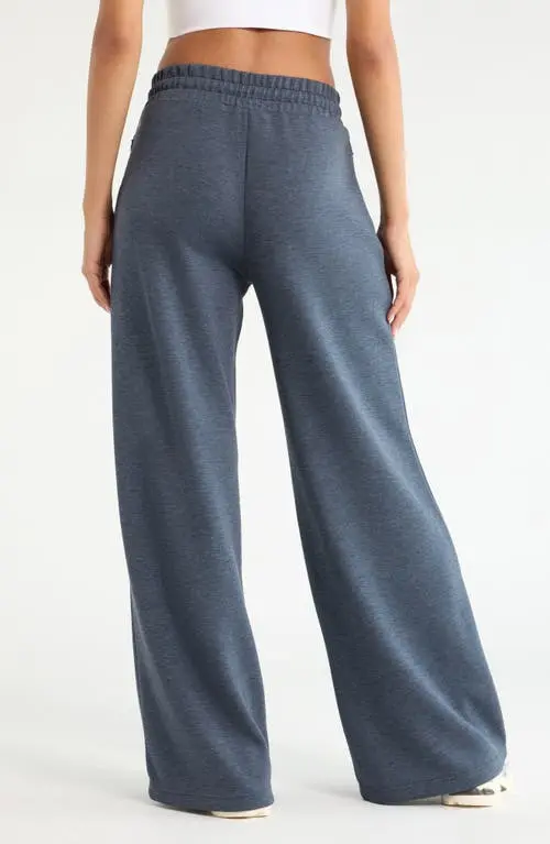 Zella Soft Luxe Wide Leg Pants - Navy Armada Heather