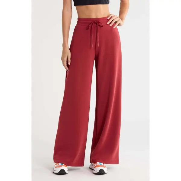 Zella Soft Luxe Wide Leg Pants - Red Autumn