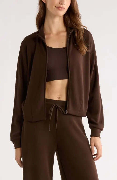 Zella Ultra Soft Zip Jacket - Brown Mole'