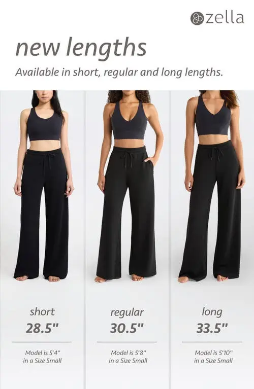 Zella Soft Luxe Wide Leg Pants - Brown Mole'