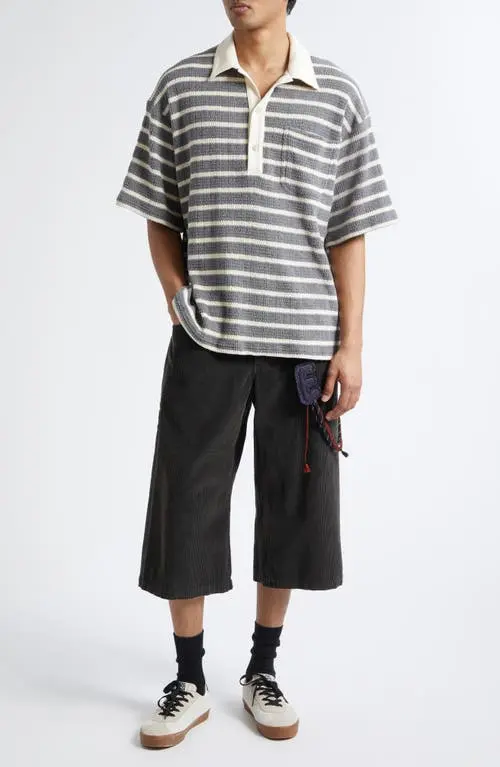 SONG FOR THE MUTE Gym Stripe Bouclé Polo