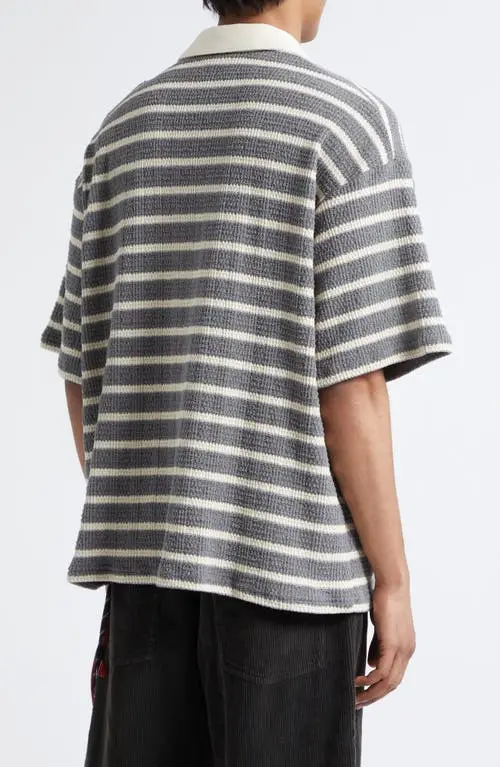 SONG FOR THE MUTE Gym Stripe Bouclé Polo