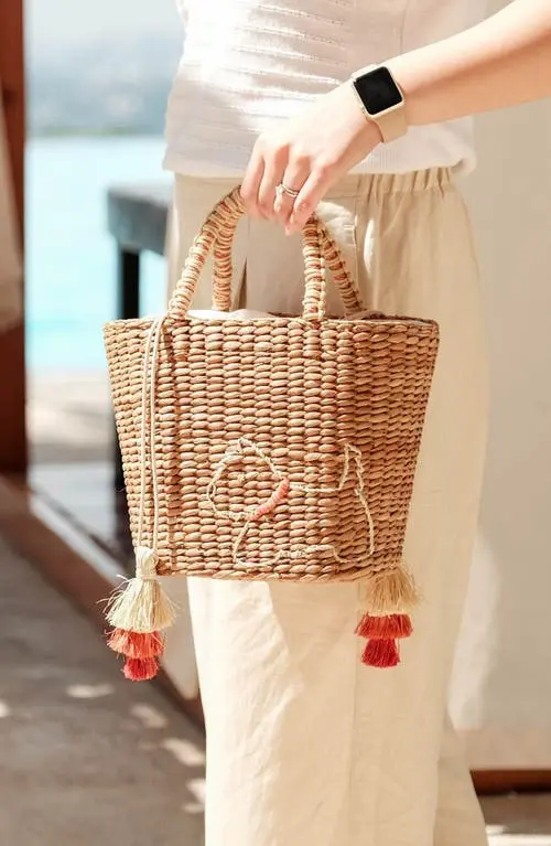 LIKHA Westie Embroidered Woven Tote Bag