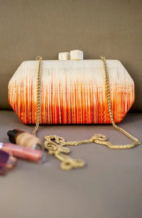 Likhâ Ombré Octagon Clutch - Fire Orange