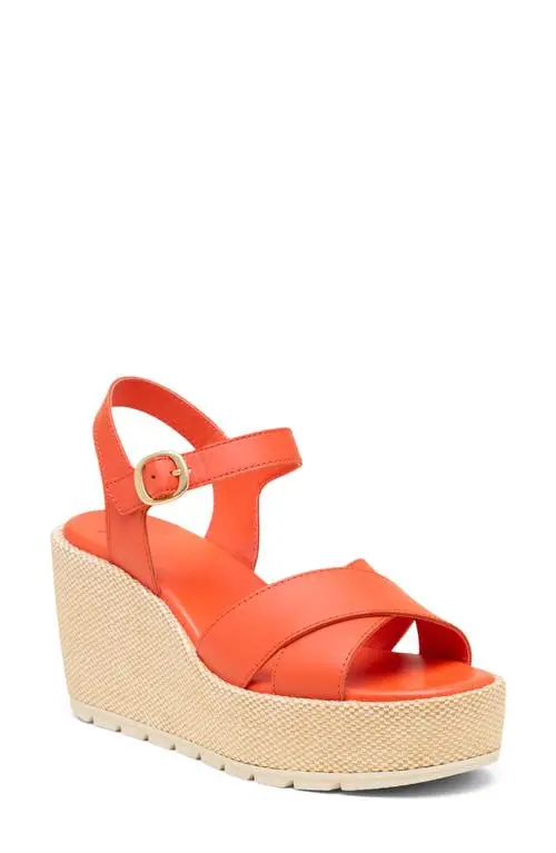 Sorel Sunpeak Platform Wedge Sandal - Crimson Fire/chalk