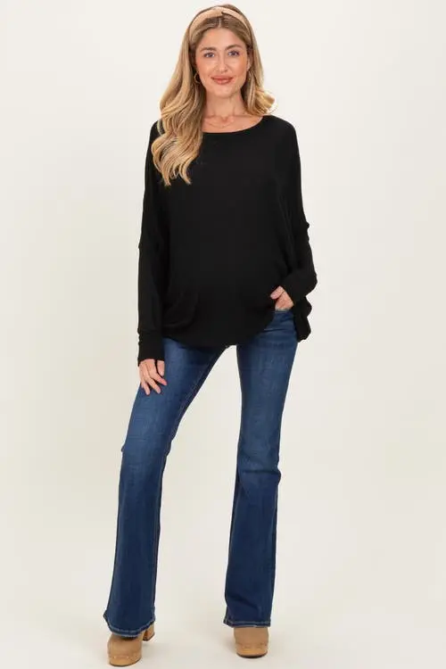 PINKBLUSH Maternity Flared Jeans - Navy Blue