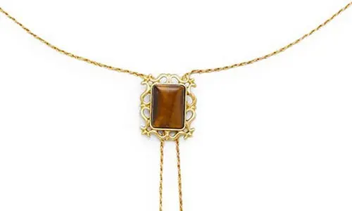 PETIT MOMENTS Viva Bolo Necklace - Gold/brown