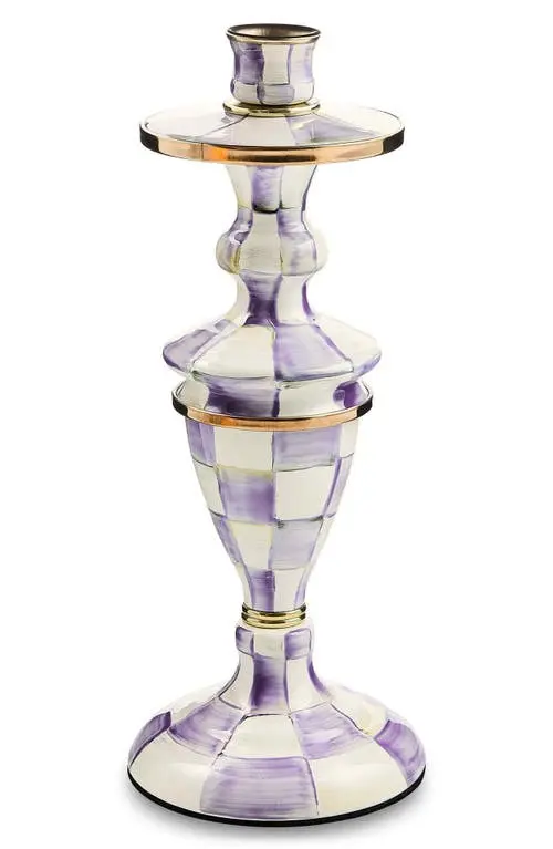 MACKENZIE-CHILDS Check Candlestick Holder - Violet
