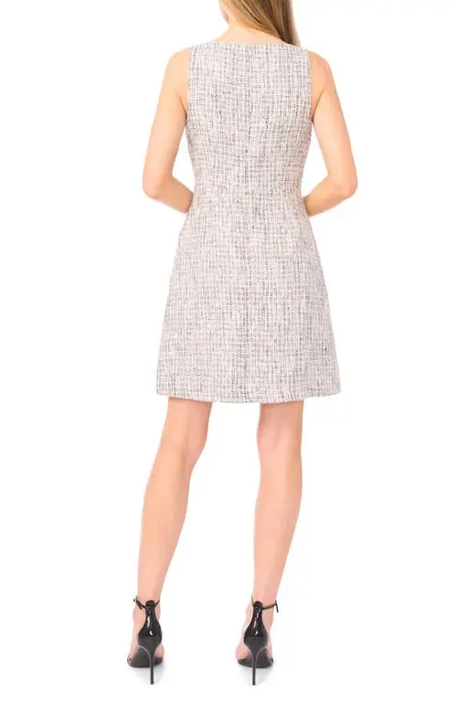 Halogen Sleeveless A-line Tweed Dress - Silver Birch