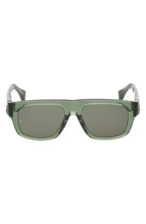 Rag & Bone 53mm Square Sunglasses - Crystal Olive/green Lenses