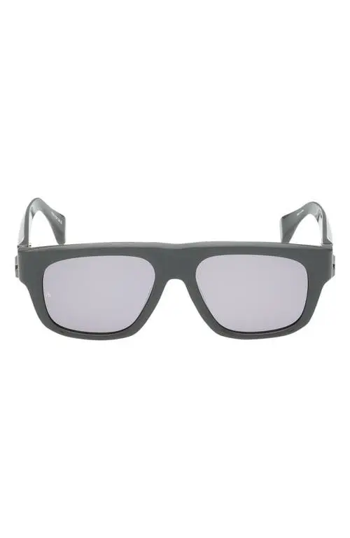 Rag & Bone 53mm Square Sunglasses - Shiny Grey/grey Lenses