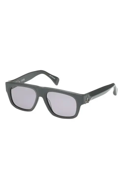 Rag & Bone 53mm Square Sunglasses - Shiny Grey/grey Lenses