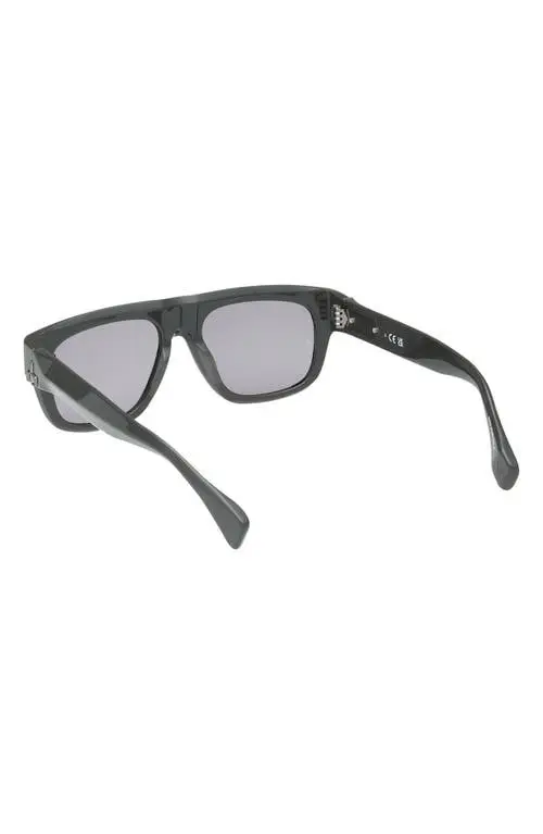 Rag & Bone 53mm Square Sunglasses - Shiny Grey/grey Lenses