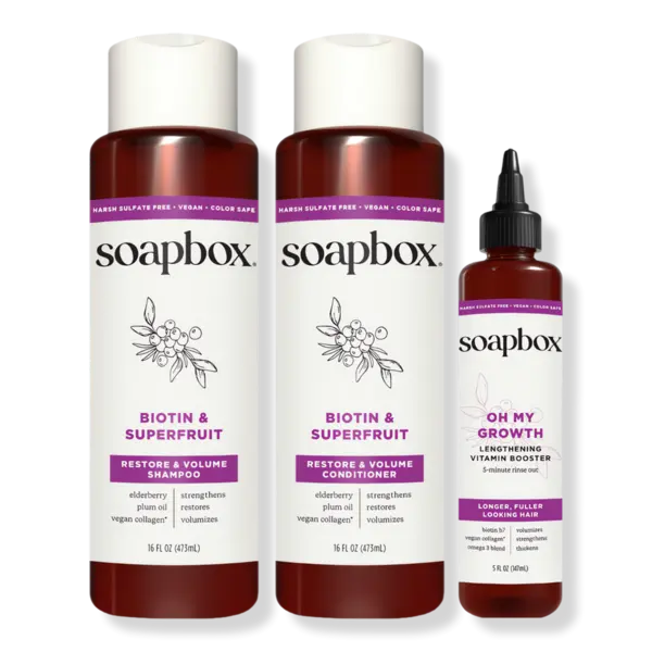 SOAPBOX Biotin & Superfruit Restore & Volume Haircare Essentials - One-color