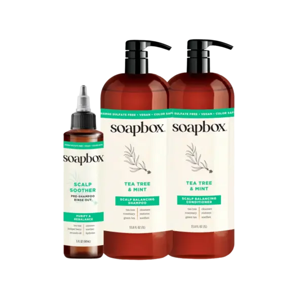 SOAPBOX Tea Tree & Mint Scalp Balancing Haircare Essentials - One-color