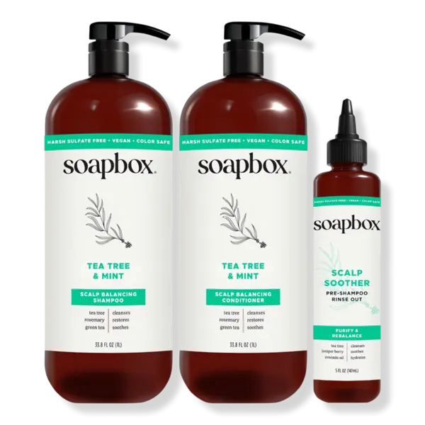 SOAPBOX Tea Tree & Mint Scalp Balancing Haircare Essentials - One-color