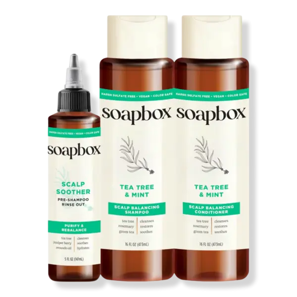SOAPBOX Tea Tree & Mint Scalp Balancing Haircare Essentials - One-color