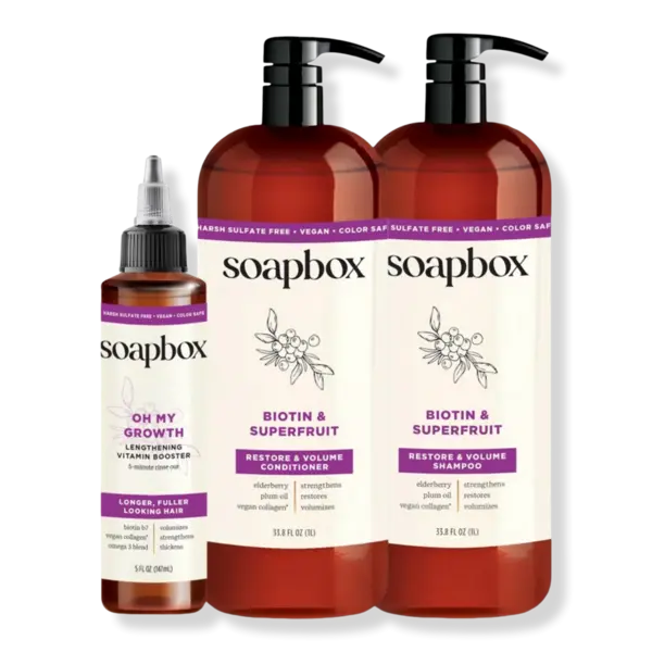 SOAPBOX Biotin & Superfruit Restore & Volume Haircare Essentials - One-color