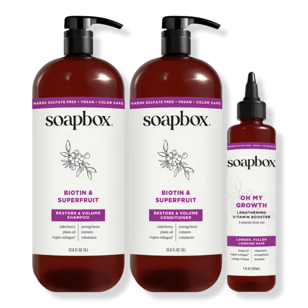 SOAPBOX Biotin & Superfruit Restore & Volume Haircare Essentials - One-color