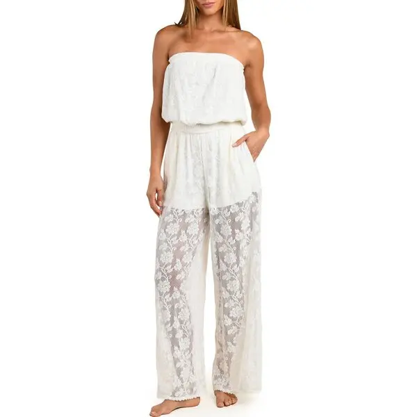 SUNSHINE 79 Open Stitch Cover-up Jumpsuit - Ivory