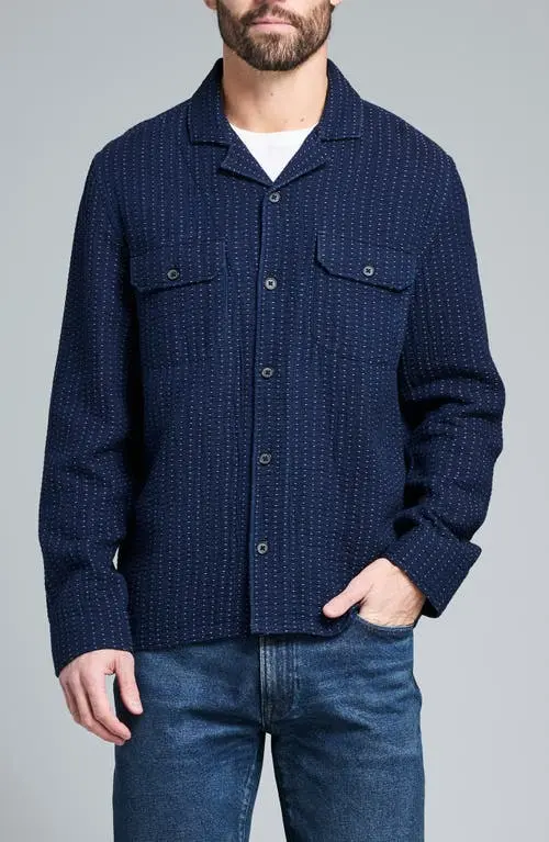 Billy Reid Pin Dot Cotton Dobby Overshirt