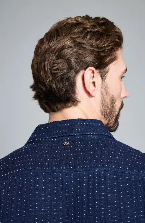 Billy Reid Pin Dot Cotton Dobby Overshirt