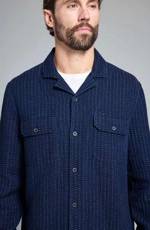 Billy Reid Pin Dot Cotton Dobby Overshirt