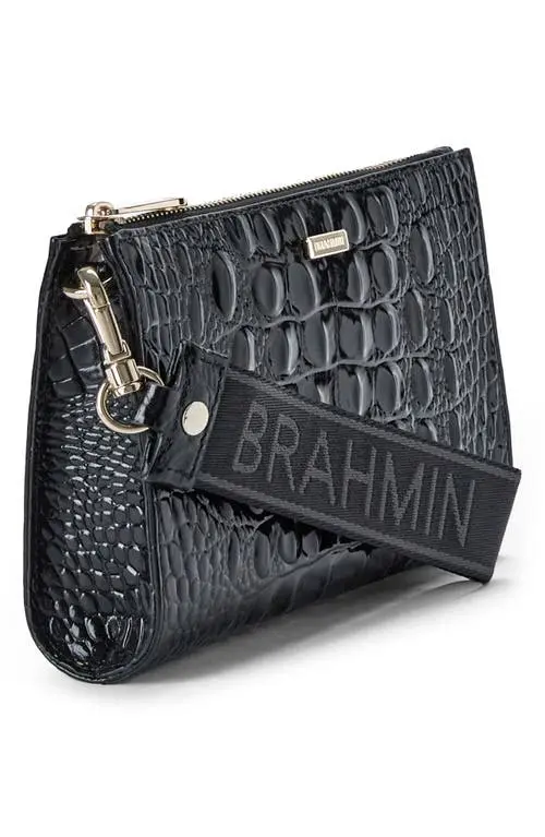 Brahmin Croc-embossed Leather Wristlet