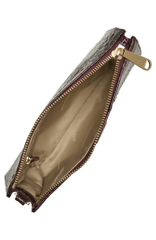 Brahmin Croc-embossed Leather Wristlet - Oxblood