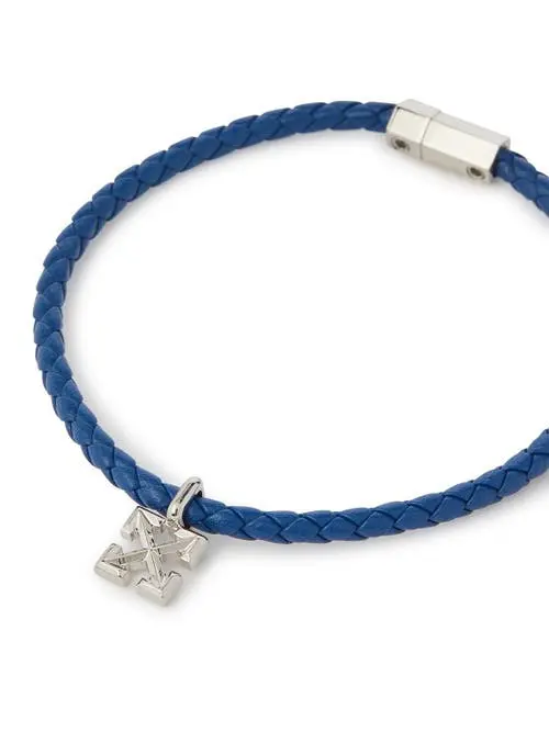 Off-White Arrow Leather Bracelet - Silver