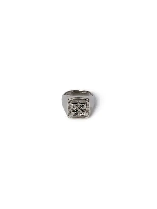Off-White Arrow Textured Ring - Silver