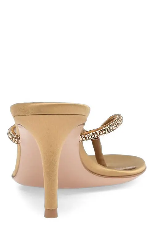 GIANVITO ROSSI India Crystal-embellished Thong Sandals - Brown Leather